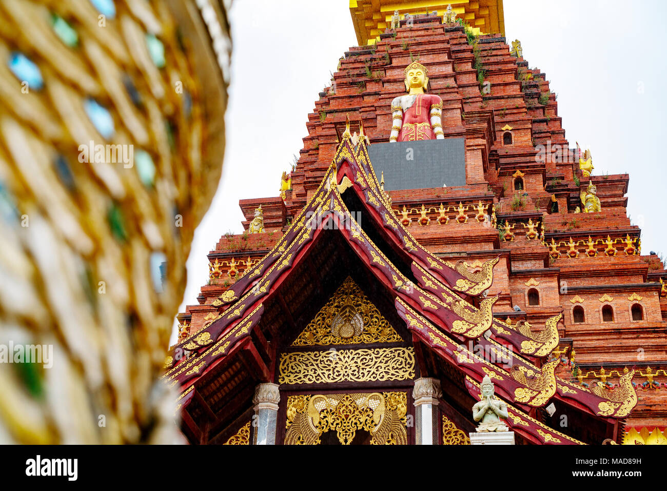 Beautiful buildings in ancient temples in Xishuangbanna, Yunnan, China ...