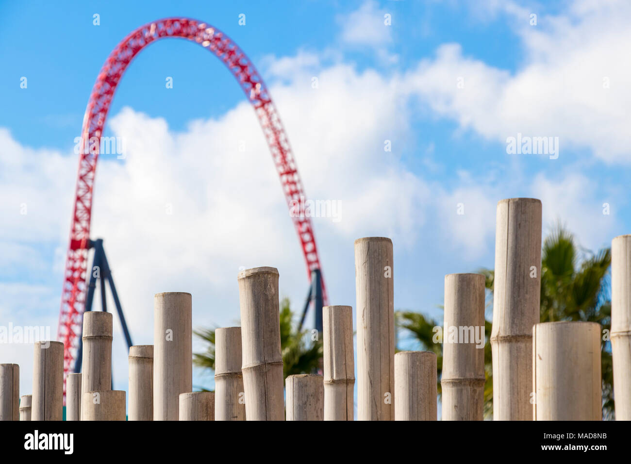 Red roller coaster hi-res stock photography and images - Alamy