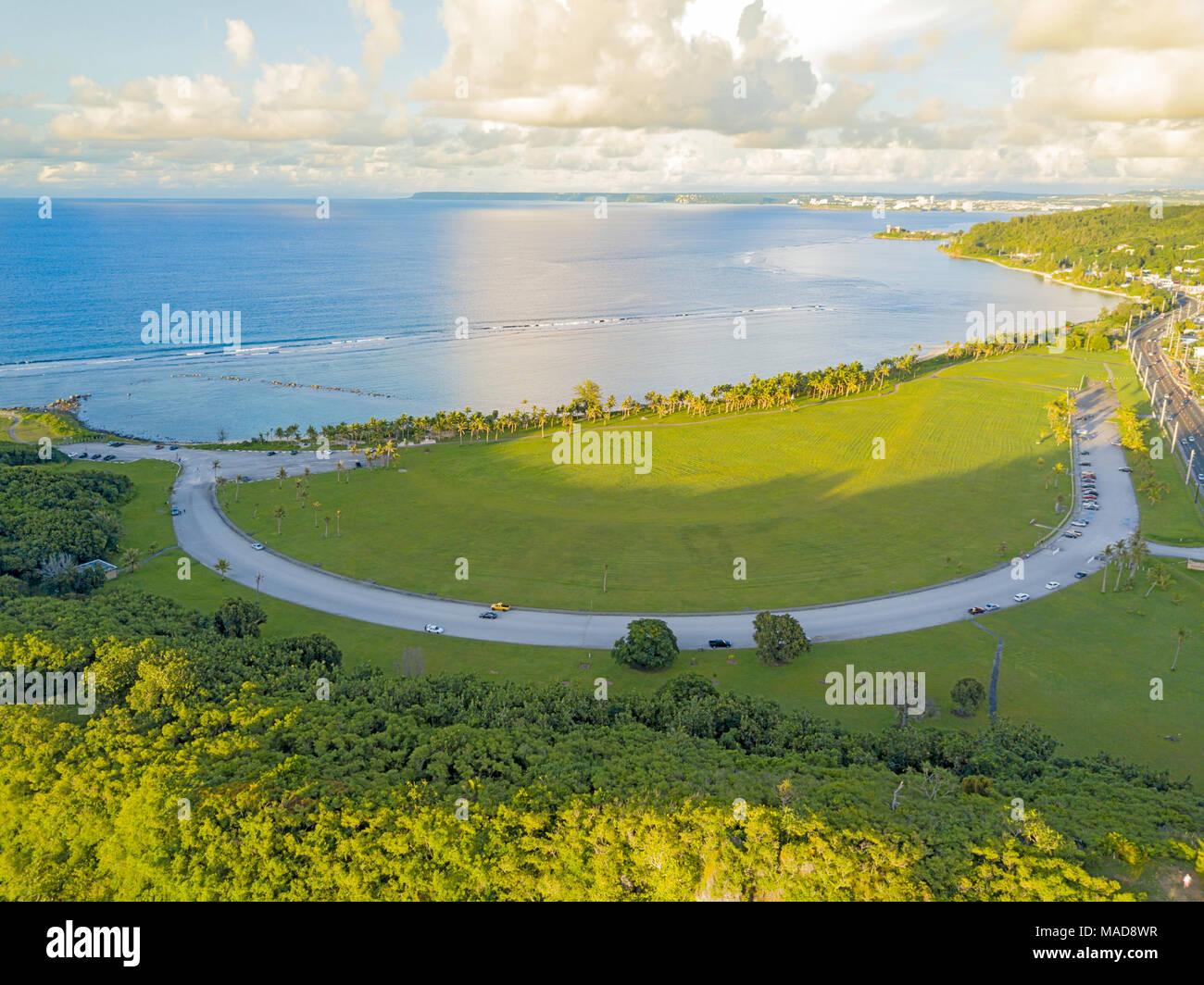 An aerial view of the War in the Pacific National Historical Park, Guam ...