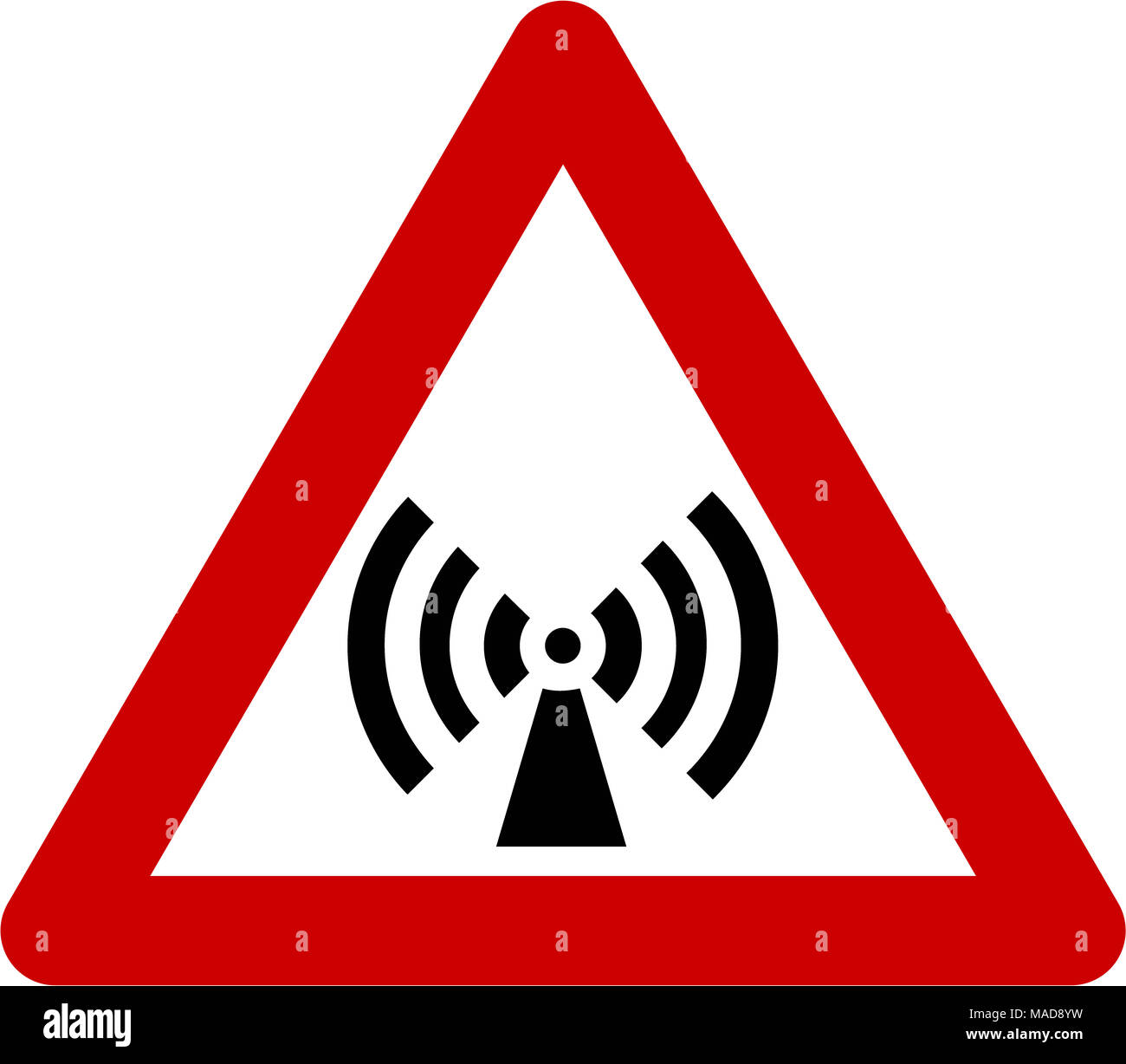 Warning sign with non-ionizing radiation symbol Stock Photo - Alamy