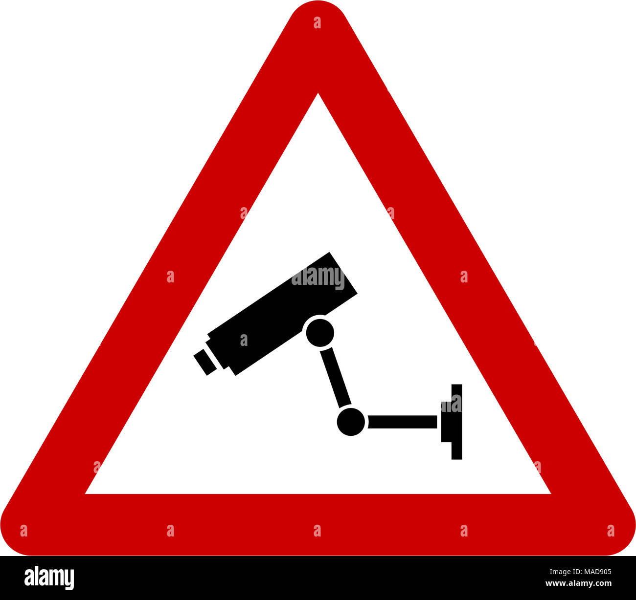 Warning sign with surveillance camera symbol Stock Photo - Alamy
