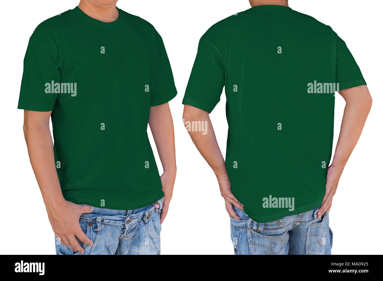 Green T Shirt Front And Back