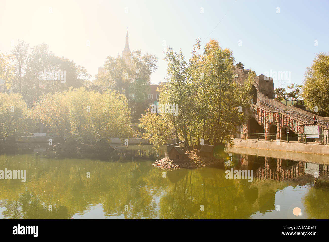 Imperial style building in Moscow. View from Moscow Zoo Stock Photo - Alamy