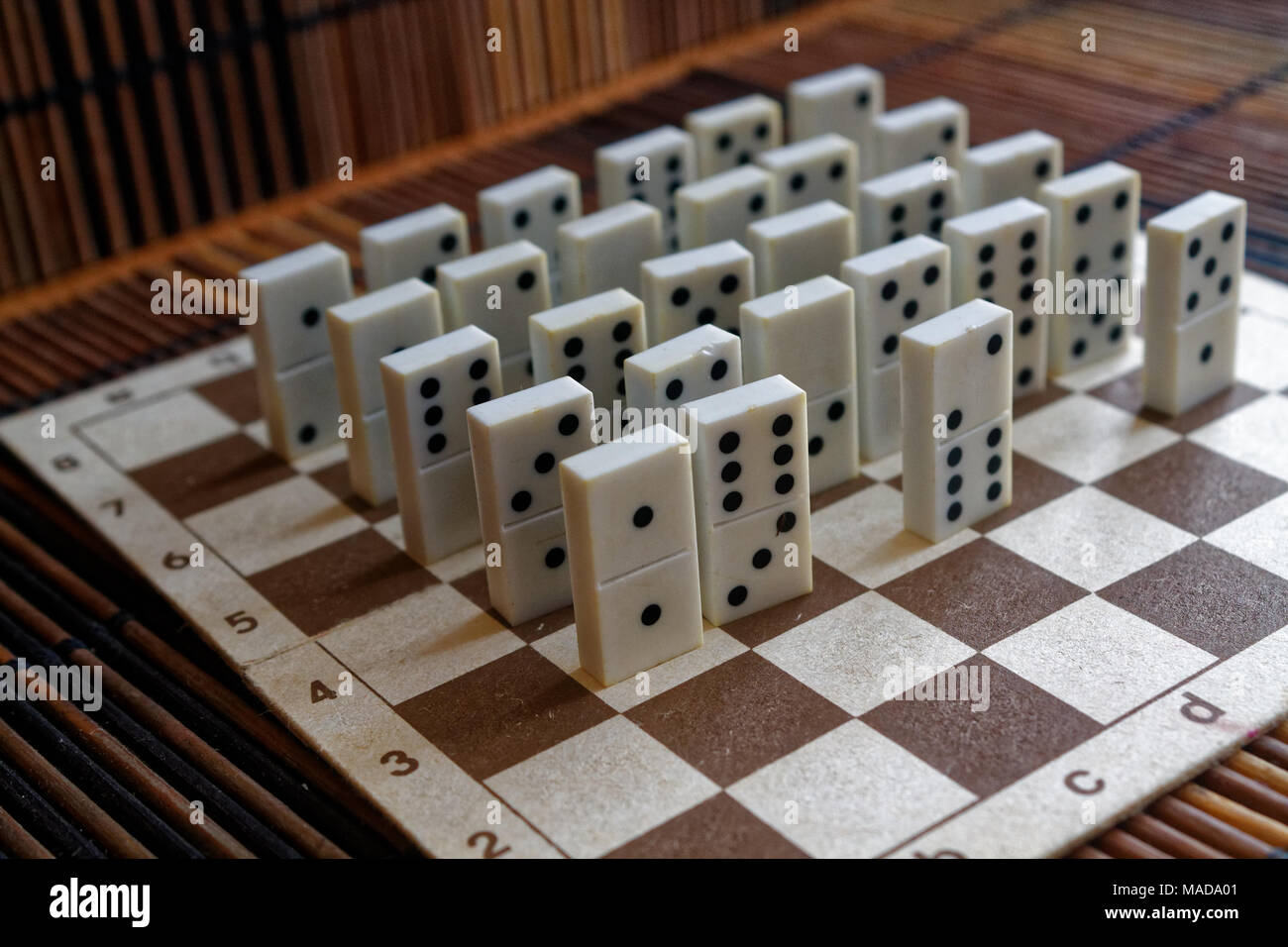 Pile domino tiles hi-res stock photography and images - Alamy