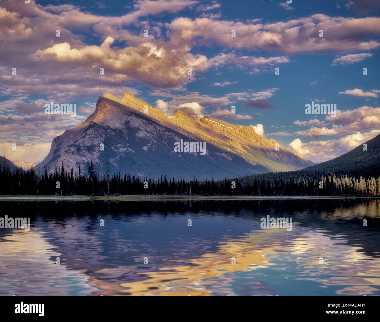 Vermillion Lake and Mount Rundle. Banff National Park, Canada Stock ...