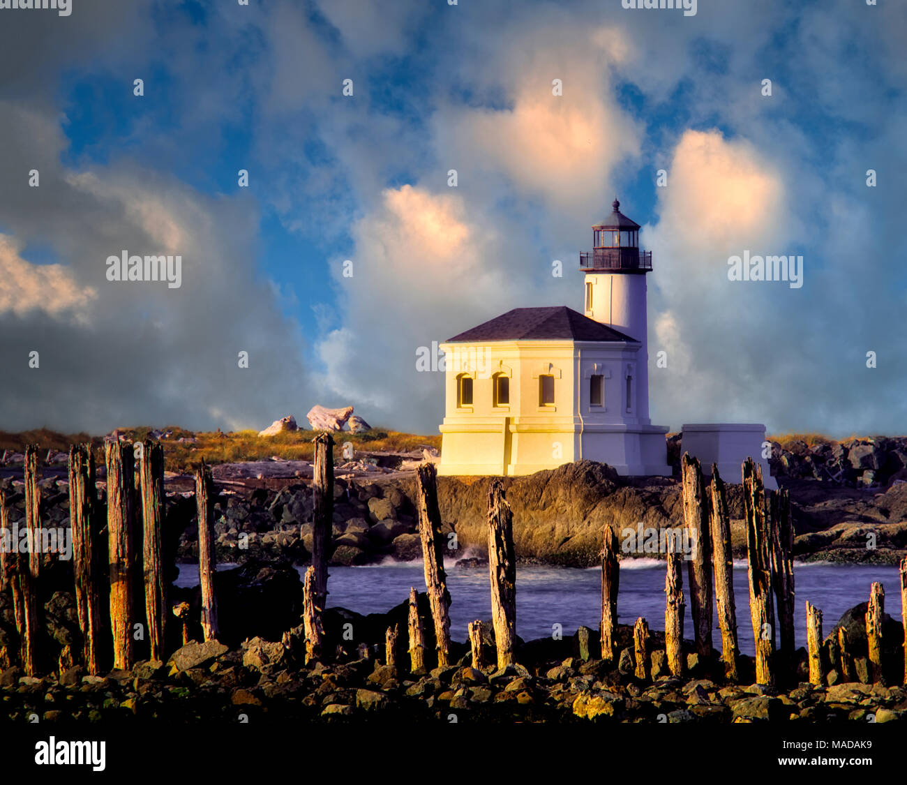 Coquille River Lighthouse. Bandon, Oregon Stock Photo - Alamy