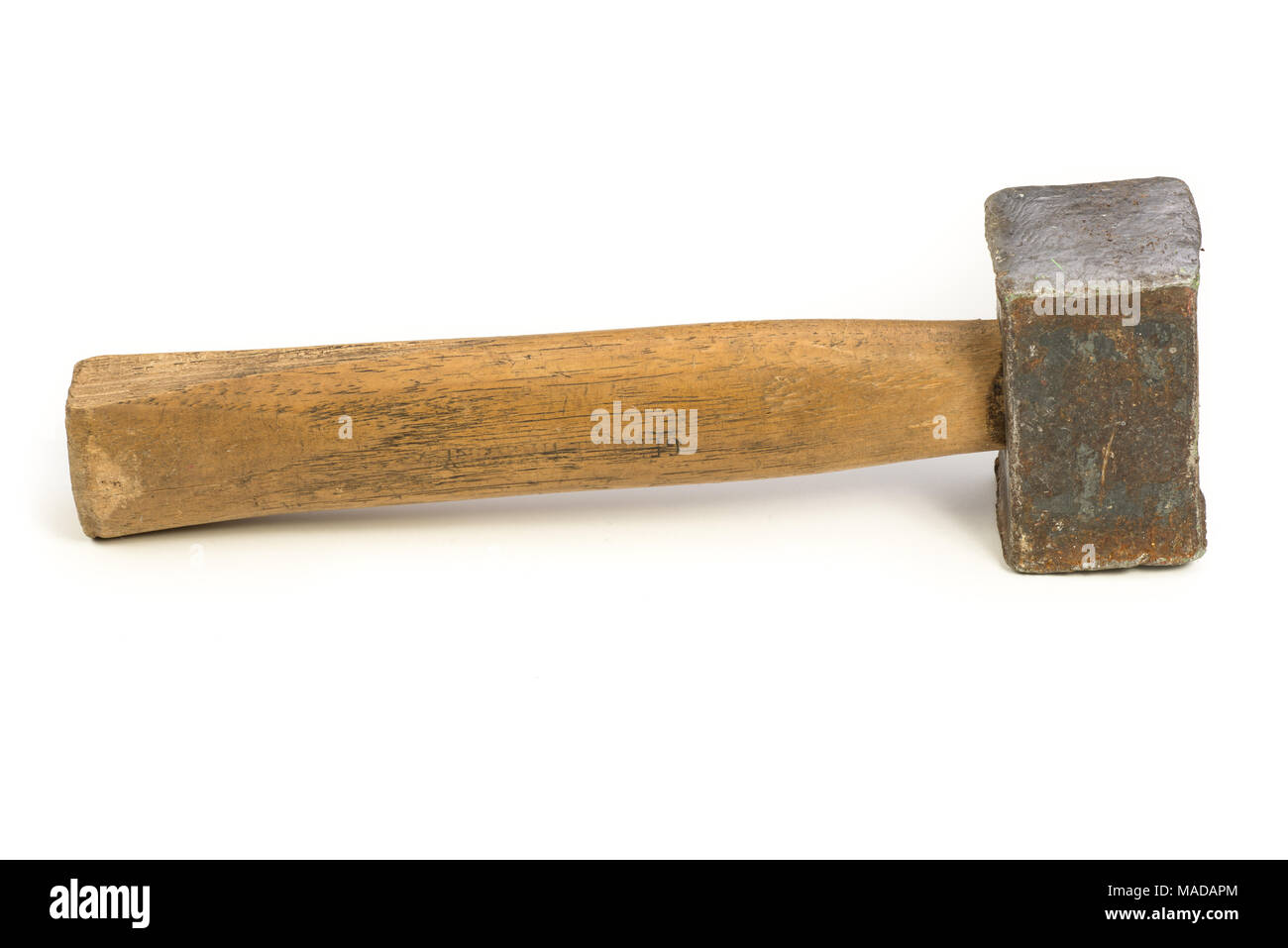 Close up of a heavily used old hammer isolated on white Stock Photo - Alamy