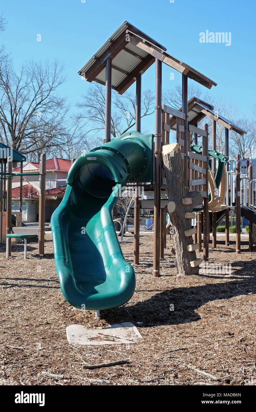 Slide at a children's park Stock Photo - Alamy
