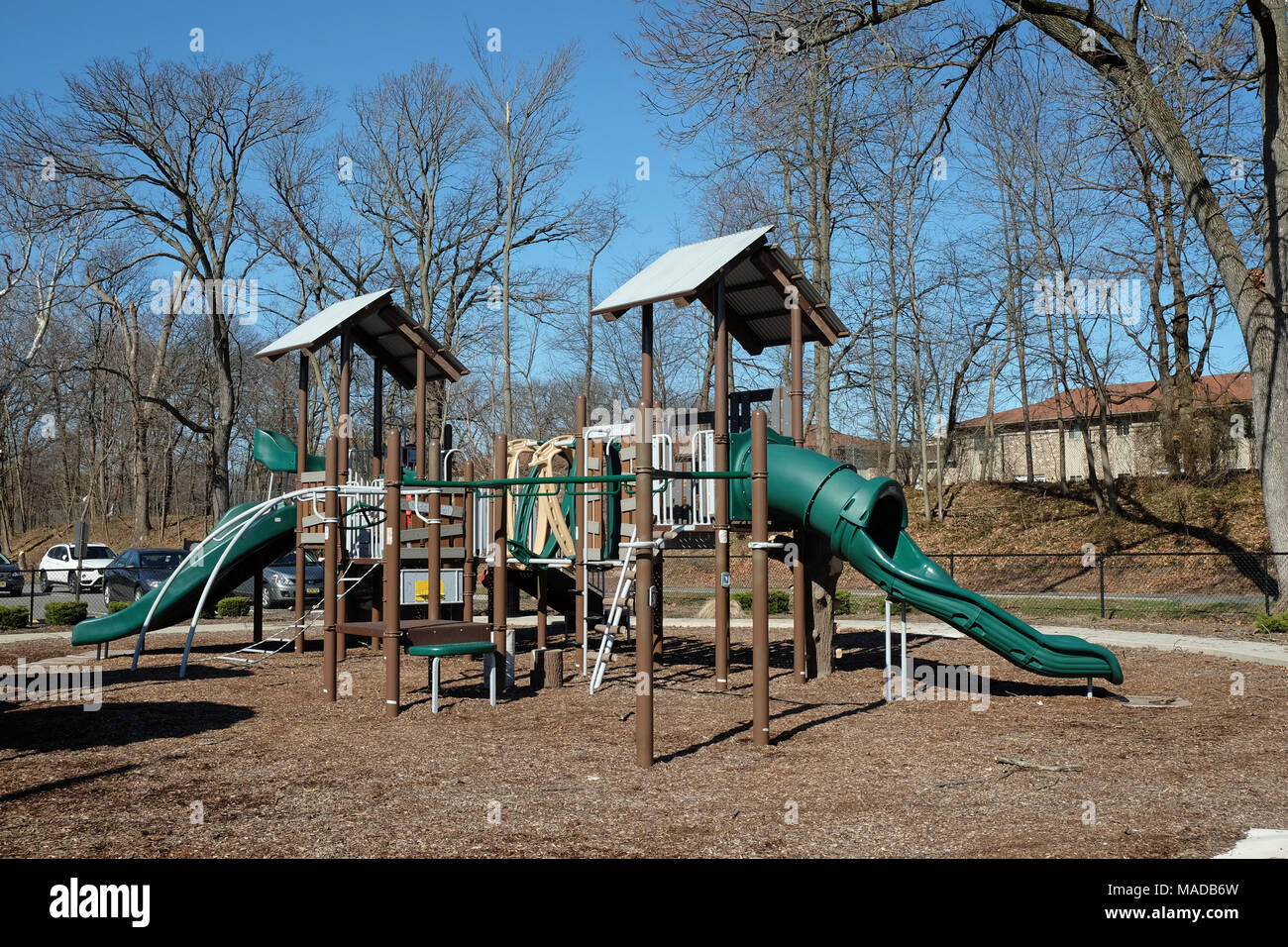 Children's playground with slide Stock Photo - Alamy