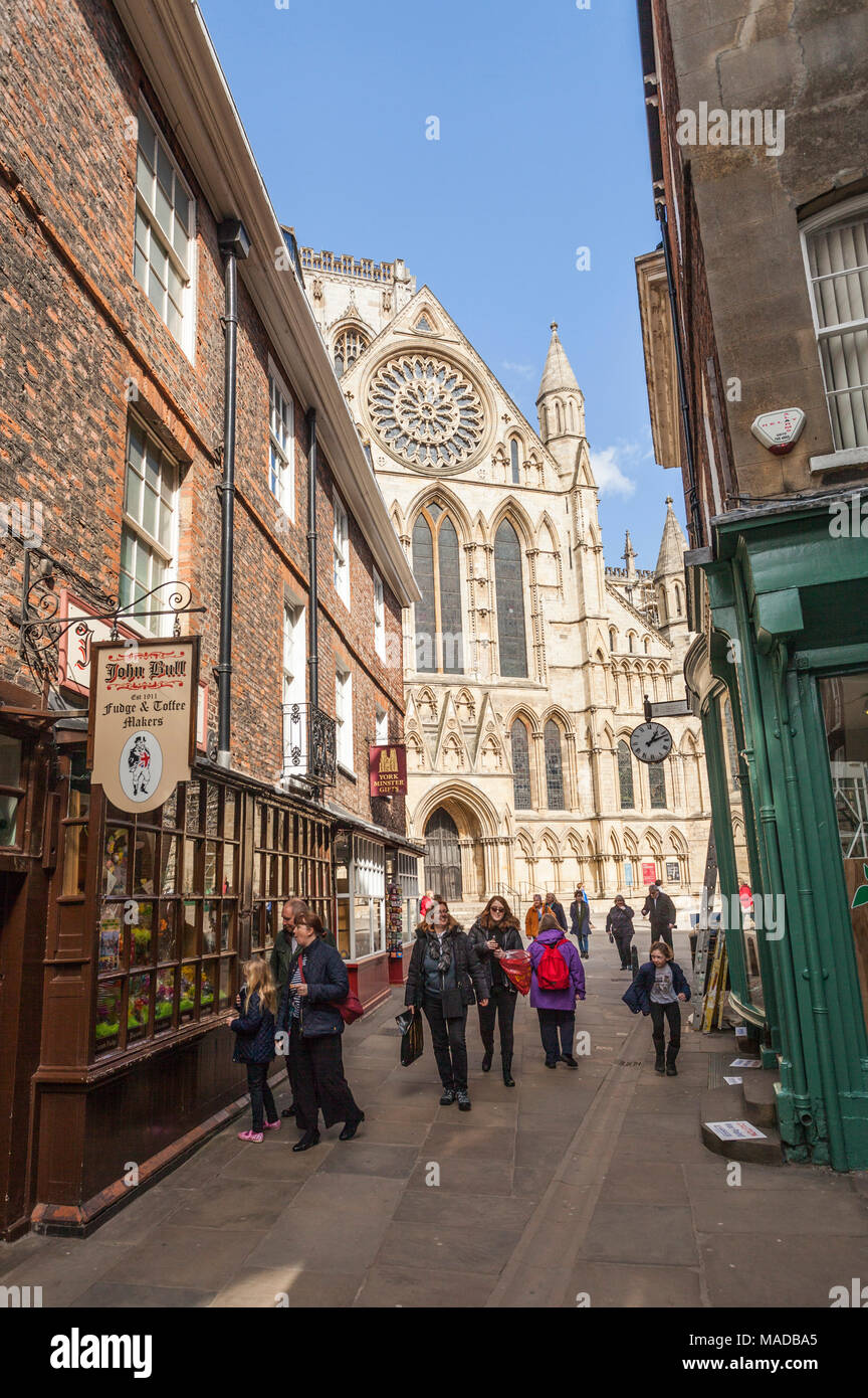 A street scene in Minster Yard in York,North Yorkshire,England,UK Stock ...