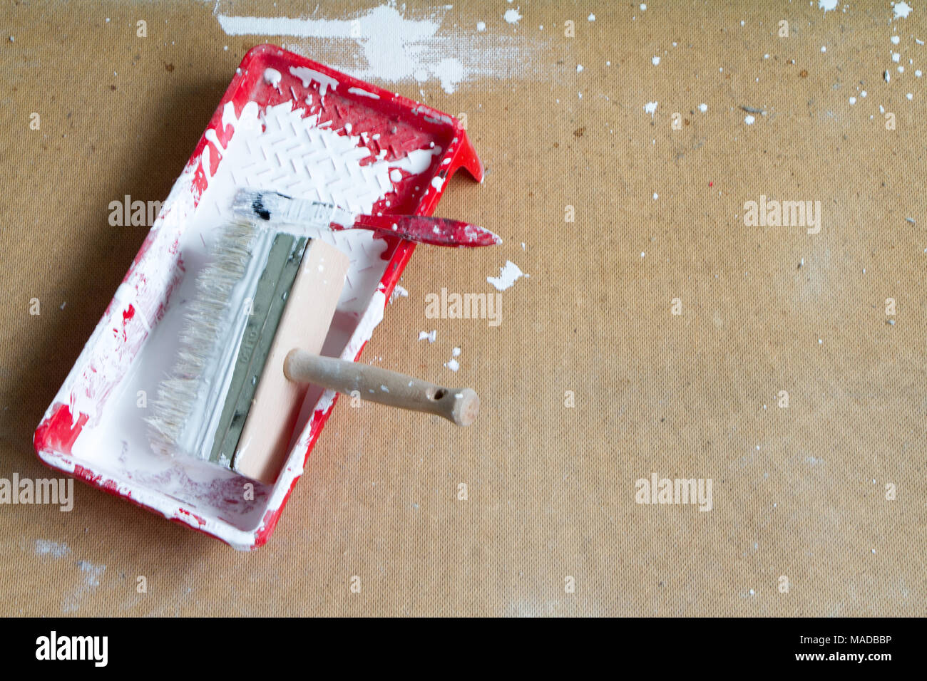 Roller Painting Container and the Painting Roller Closeup Photo Stock ...