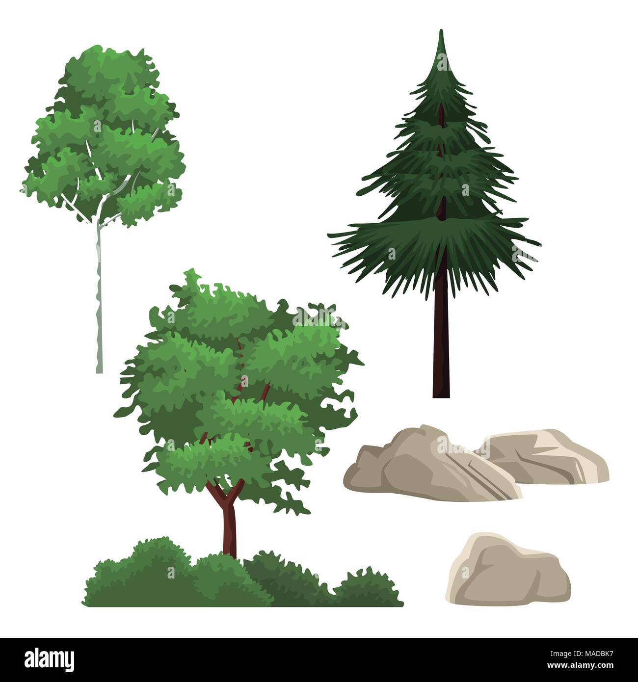 Trees and bushes Stock Vector Image & Art - Alamy