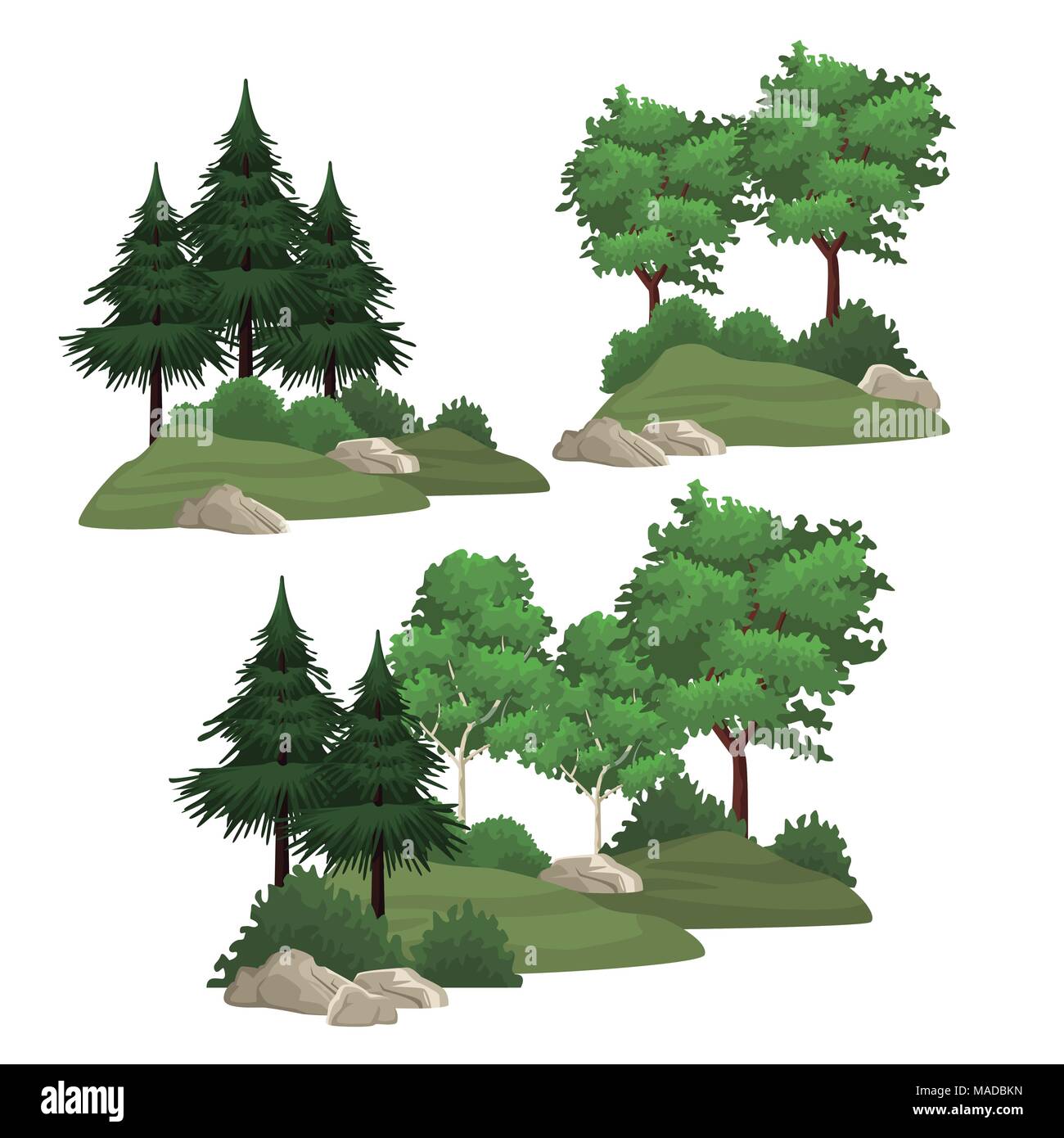 Trees and bushes Stock Vector Image & Art - Alamy