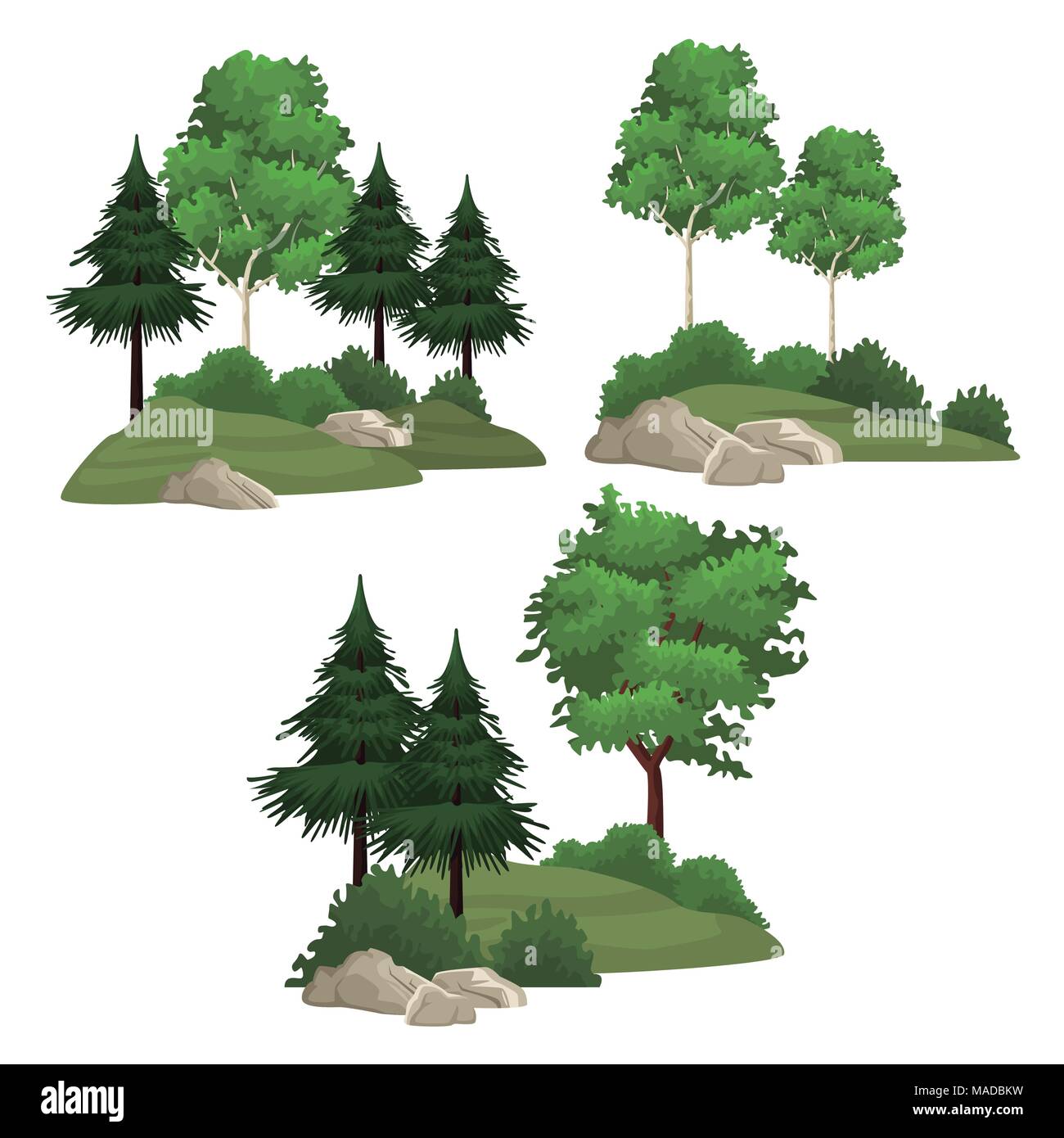 Trees and bushes Stock Vector Image & Art - Alamy