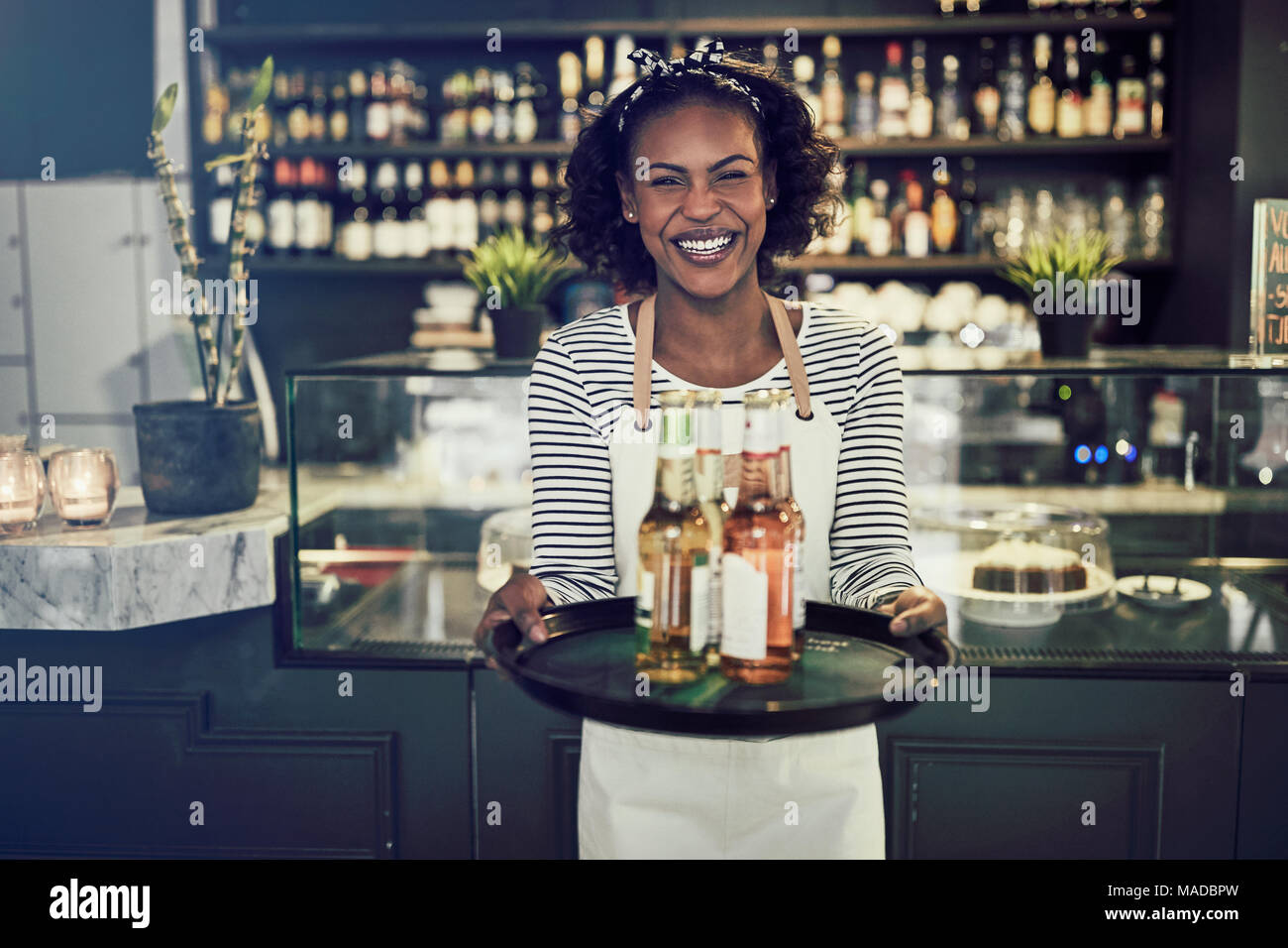 Waitress Serving Drinks