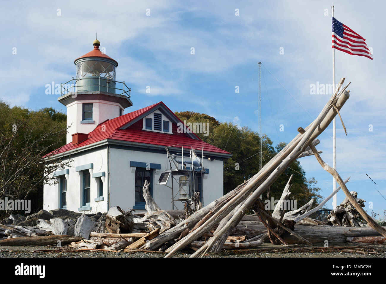The lighthouse at Point Robinson, Vashon Island, Washington Stock Photo ...