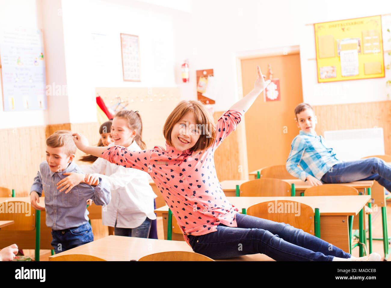 pupils have fun after classes Stock Photo - Alamy