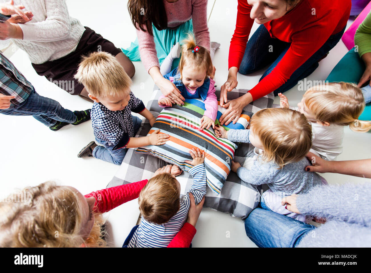 First day of children in the kindergarten Stock Photo - Alamy