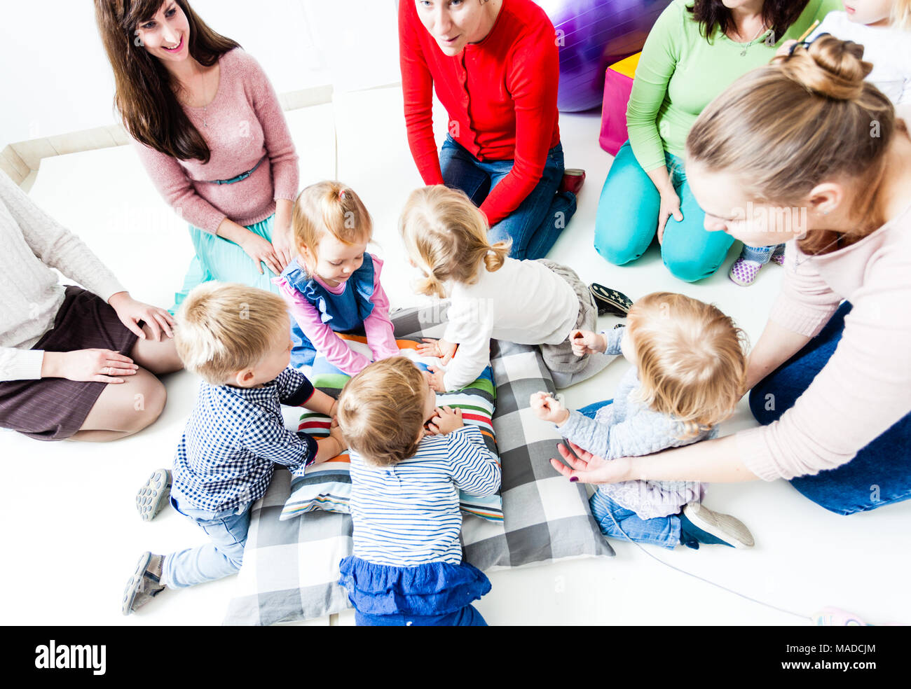 First day of children in the kindergarten Stock Photo - Alamy
