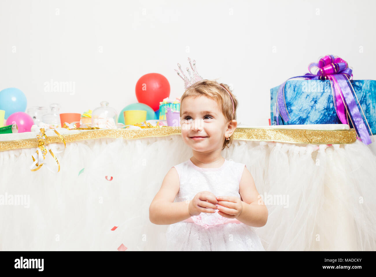 Happy little birthday girl Stock Photo - Alamy