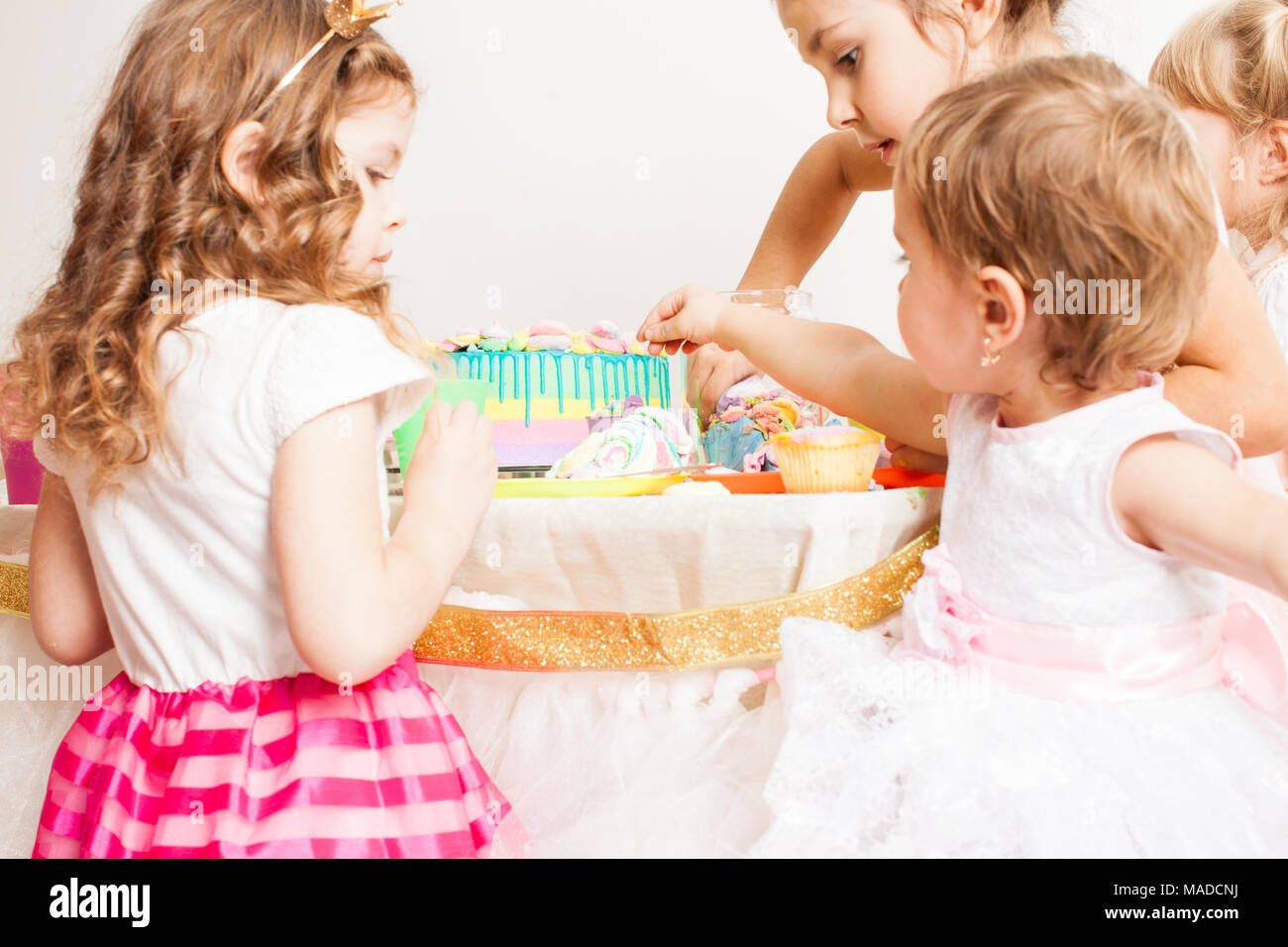 Colorful birthday cake Stock Photo - Alamy