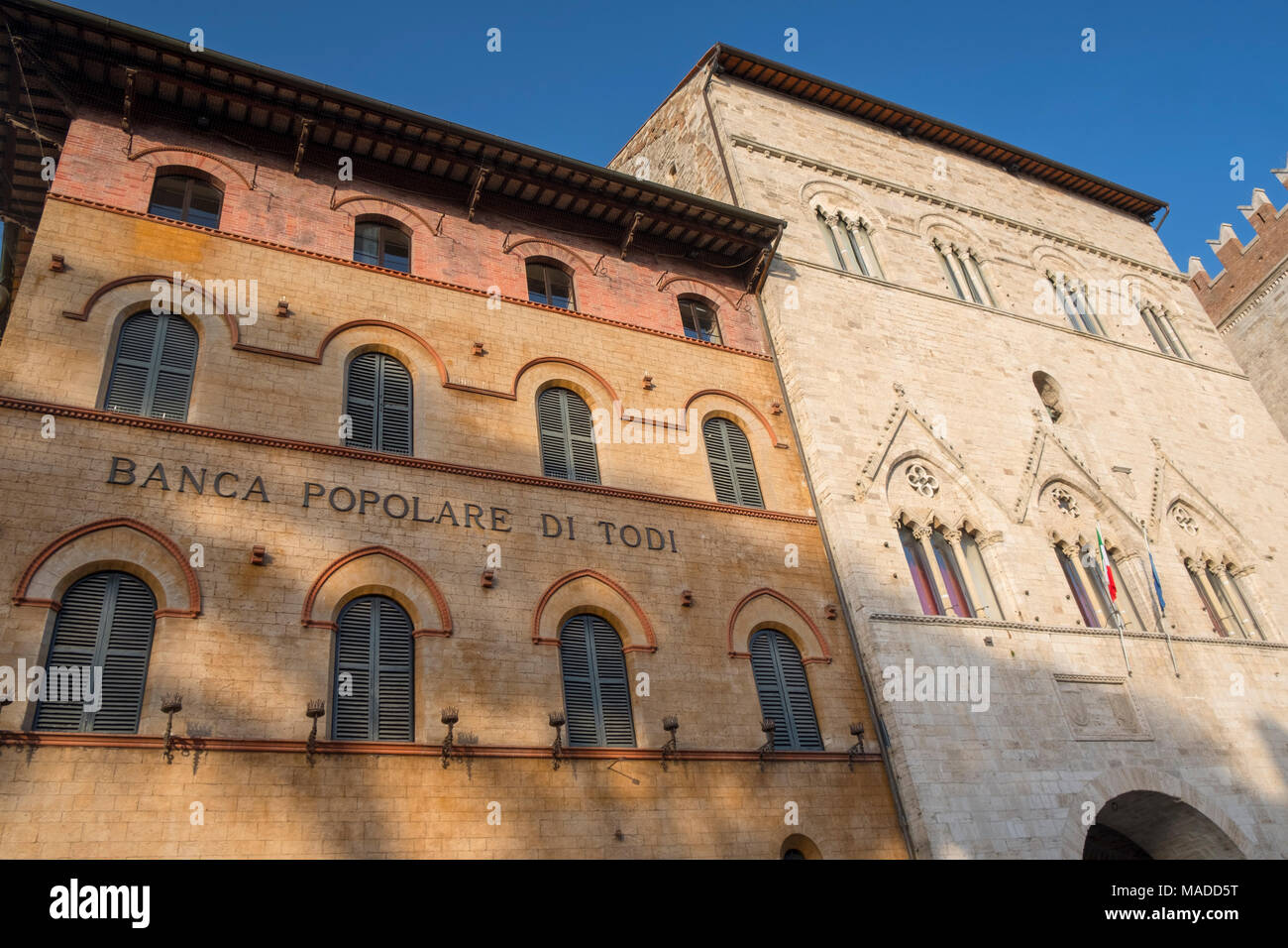 Historic buildings of Todi, Perugia, Umbria, Italy, in the main square ...
