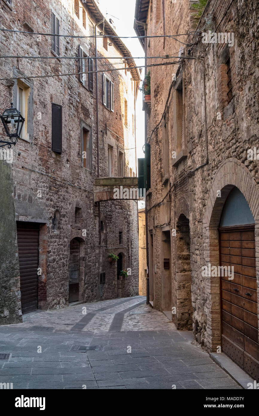 Historic buildings of Todi, Perugia, Umbria, Italy, typical street ...