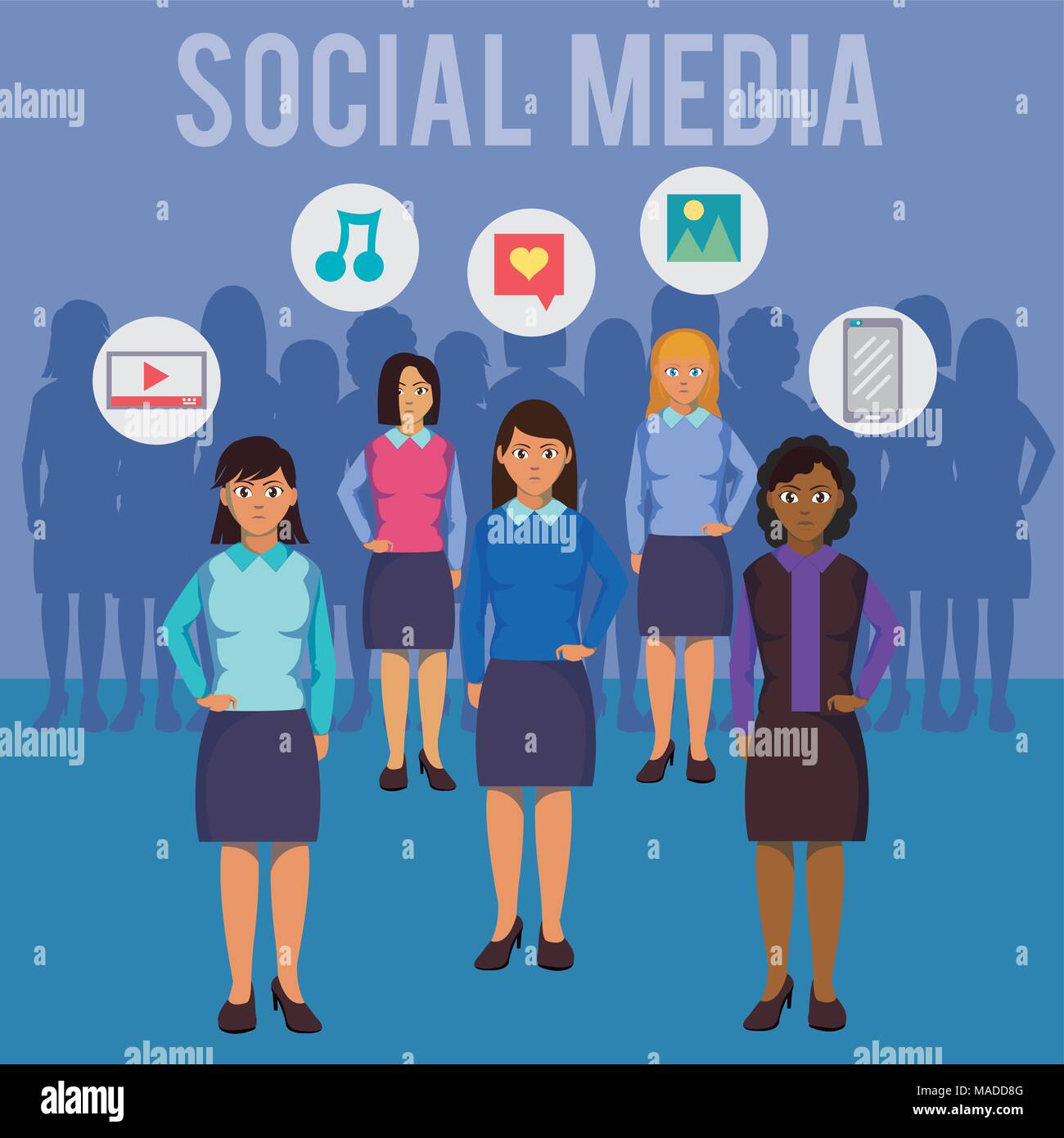 Womens and social media Stock Vector Image & Art - Alamy