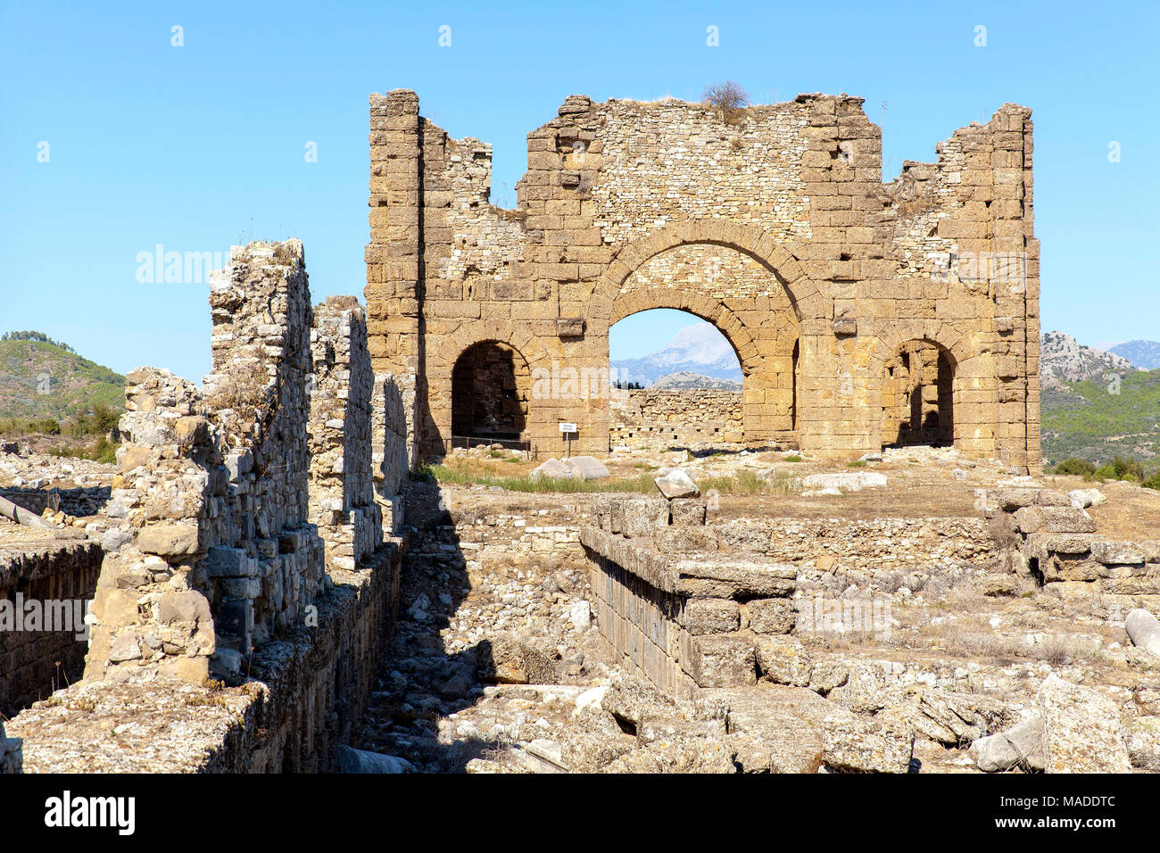Ruins of ancient city of Aspendos in Antalya in Turkey Stock Photo - Alamy