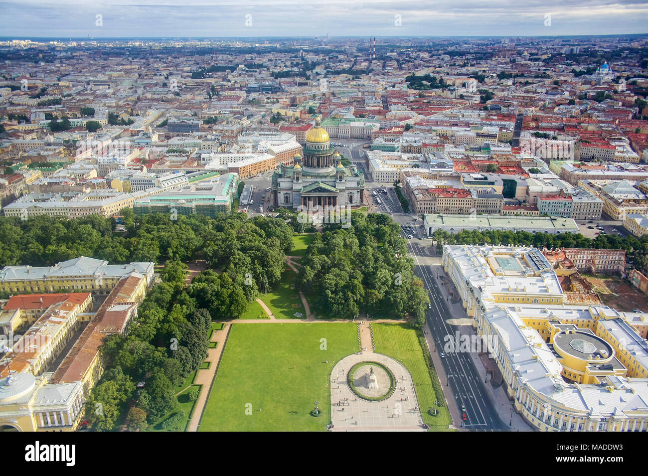 Bird's eye view of Saint-Isaac Cathedral, Alexander garden and Peter ...