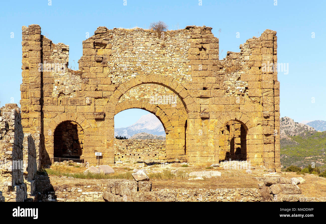 Ruins of ancient city of Aspendos in Antalya in Turkey Stock Photo - Alamy