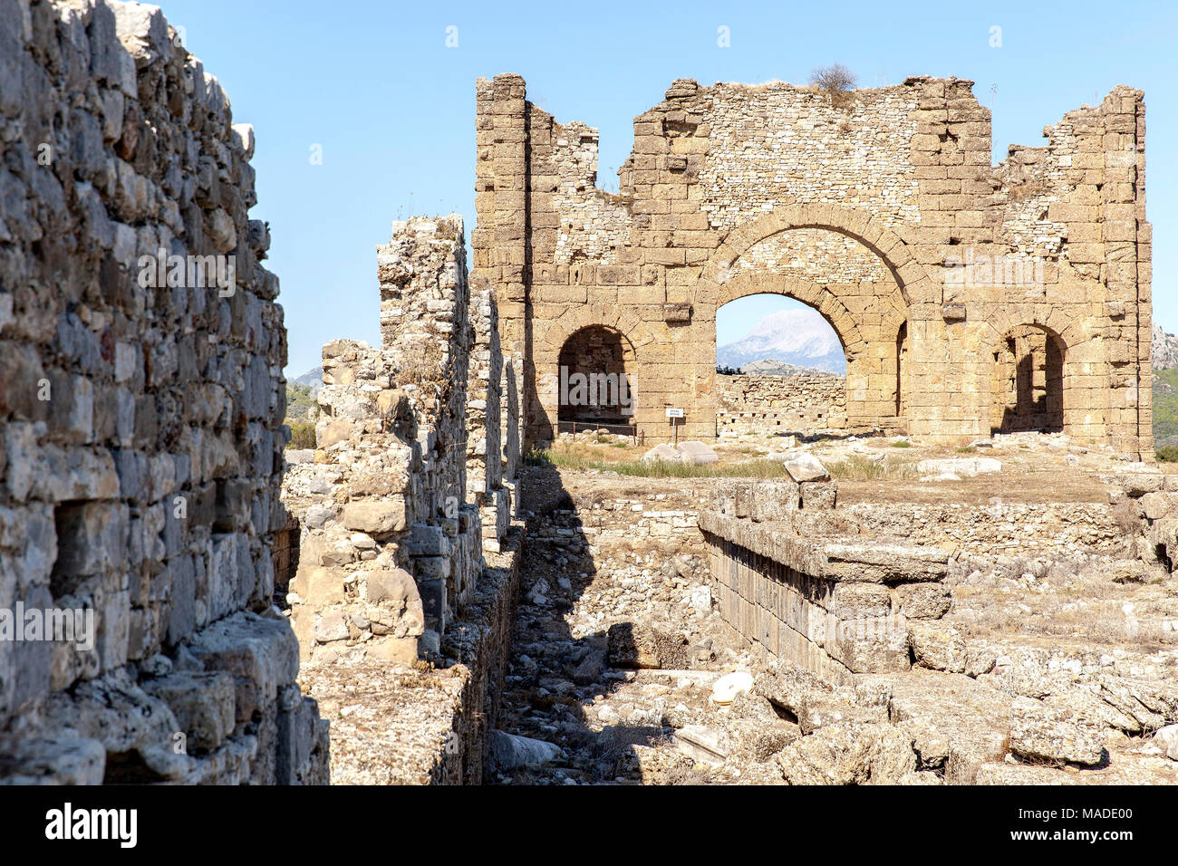 Ruins of ancient city of Aspendos in Antalya in Turkey Stock Photo - Alamy