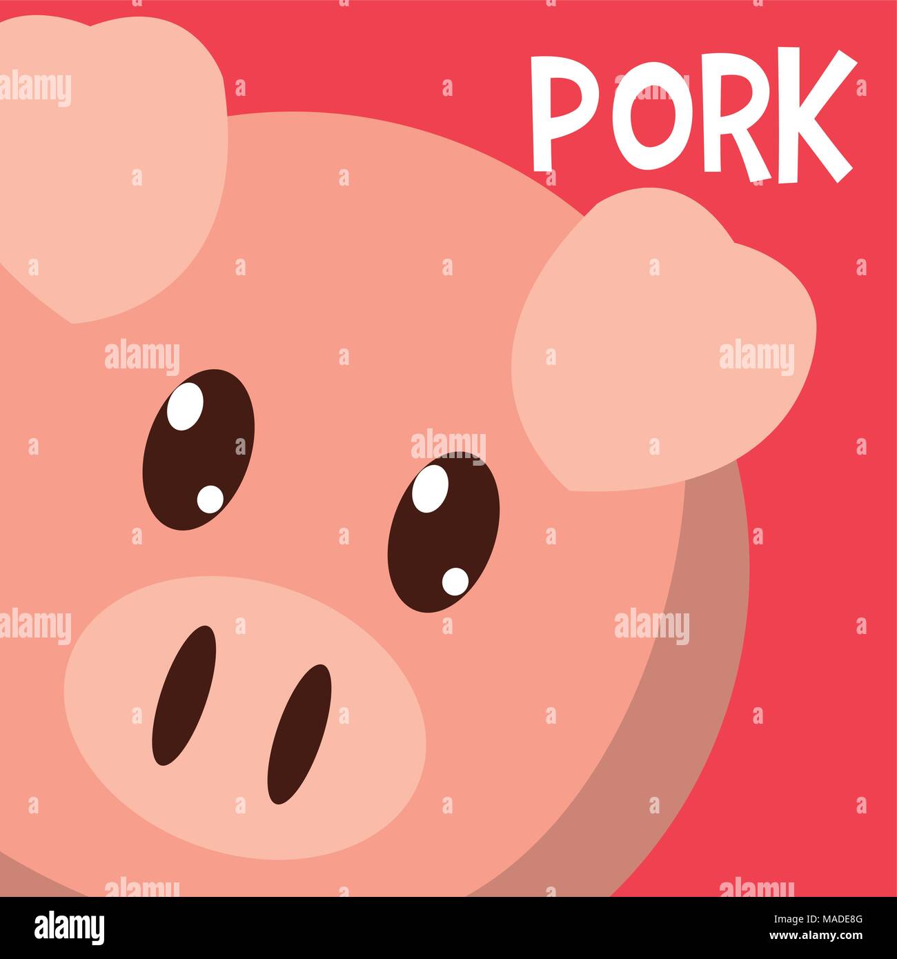 Pork over colorful background vector illustration graphic design Stock ...
