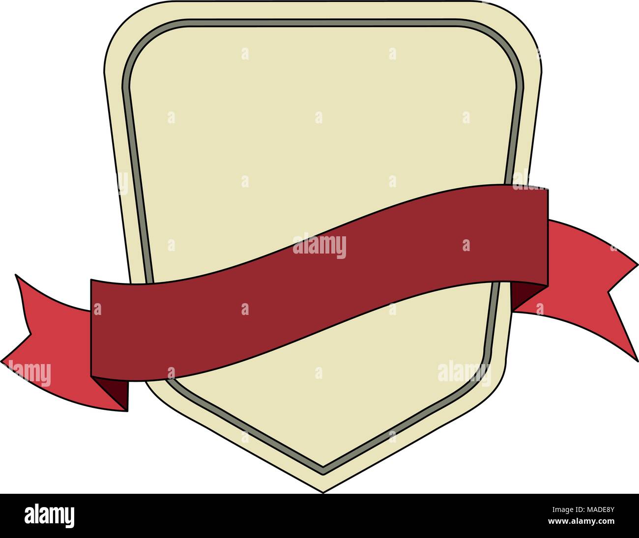 Badge with ribbon banner Stock Vector Image & Art - Alamy