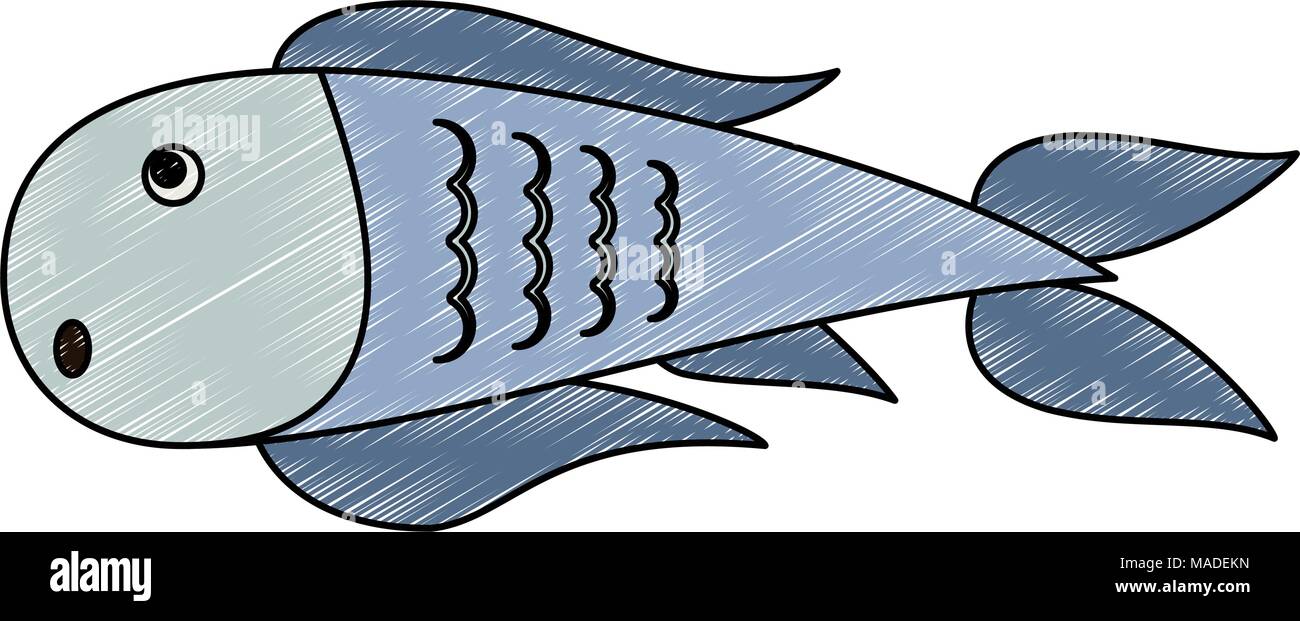Fish seafood cartoon scribble Stock Vector Image & Art - Alamy