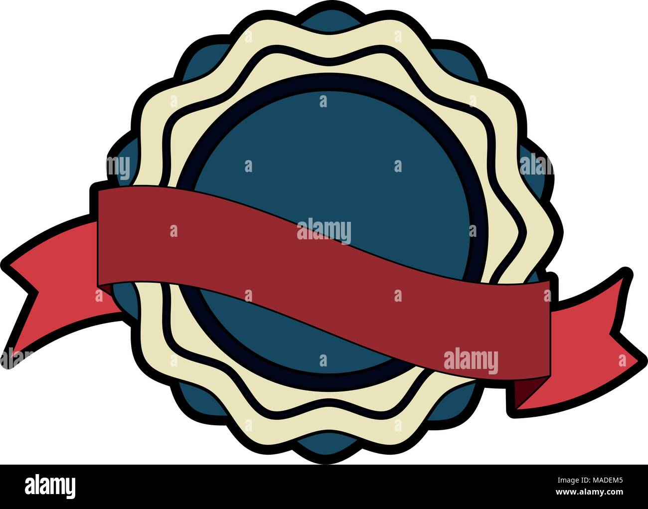 Badge with ribbon banner Stock Vector Image & Art - Alamy