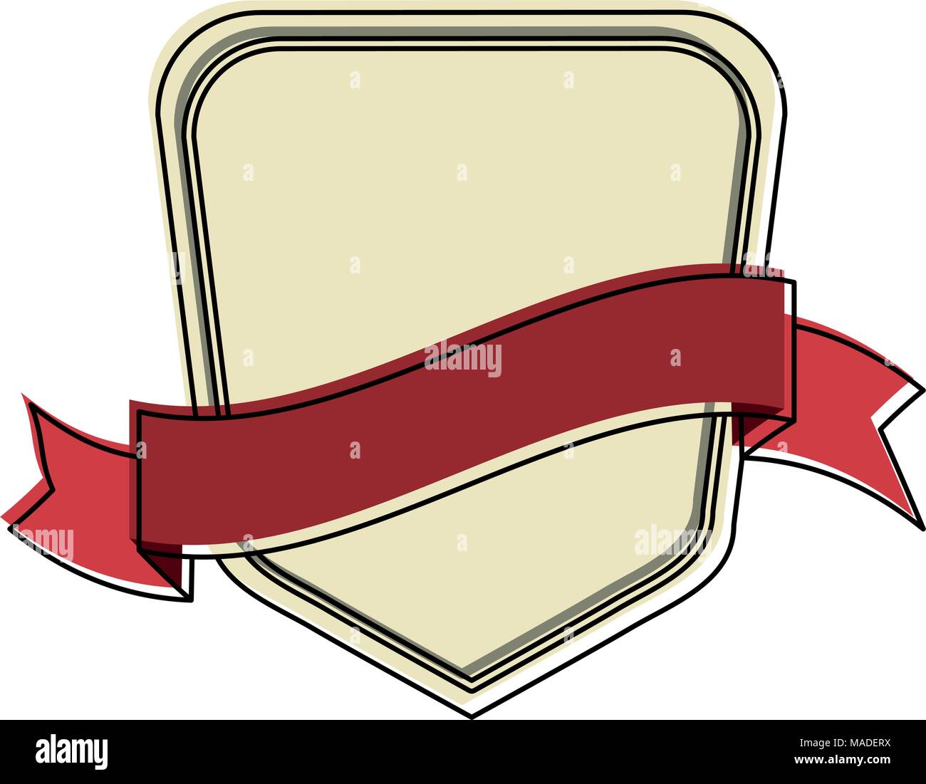 Badge with ribbon banner Stock Vector Image & Art - Alamy