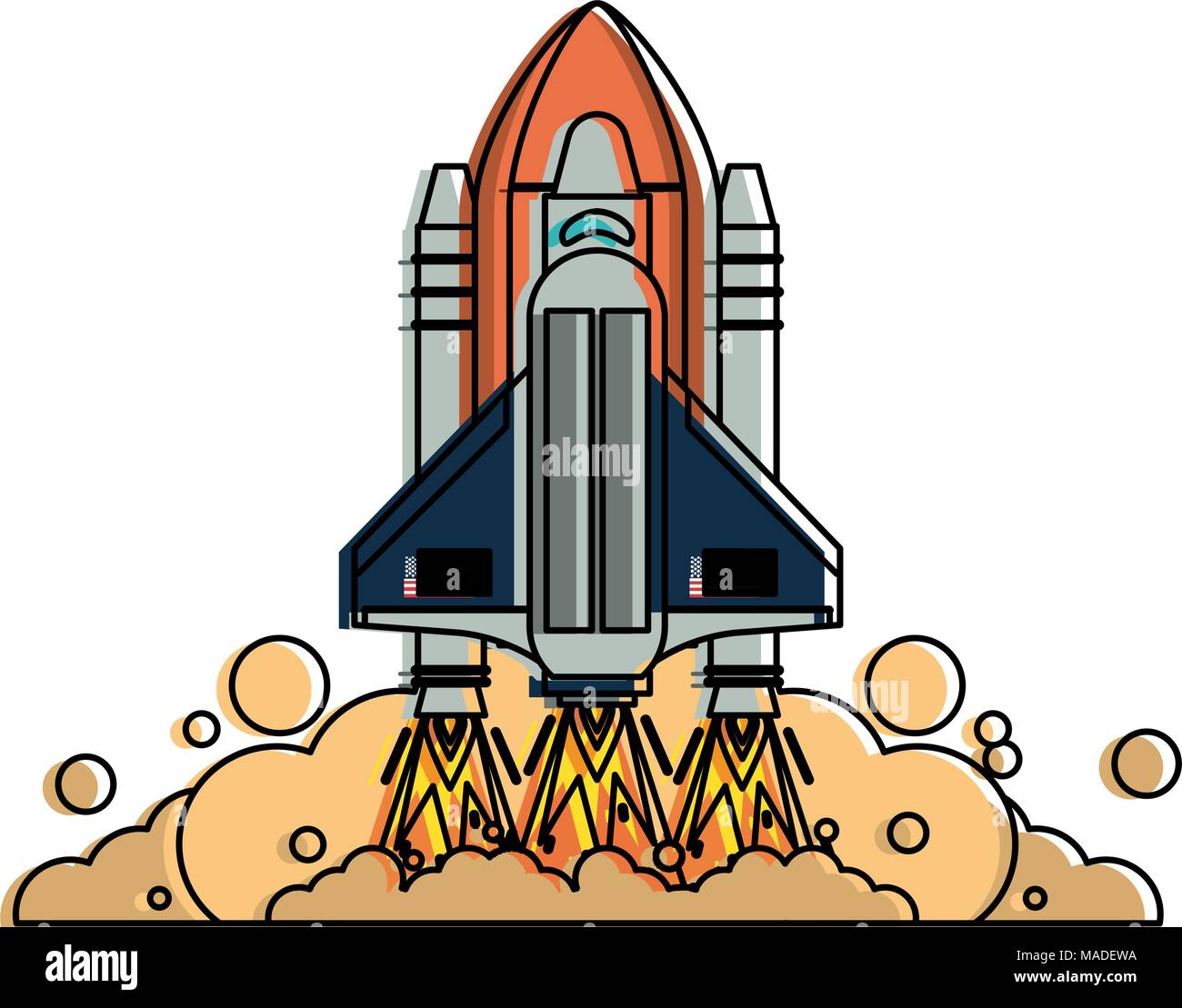 Spaceship taking off Stock Vector Image & Art - Alamy