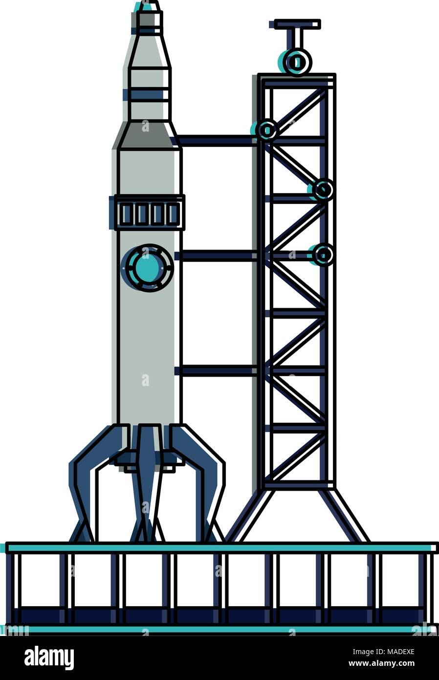 Spaceship taking off Stock Vector Image & Art - Alamy