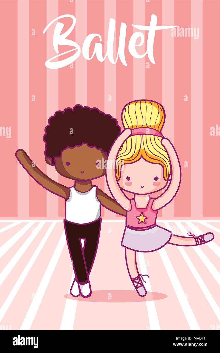 Cute kids ballet dancers cartoons Stock Vector Image & Art - Alamy