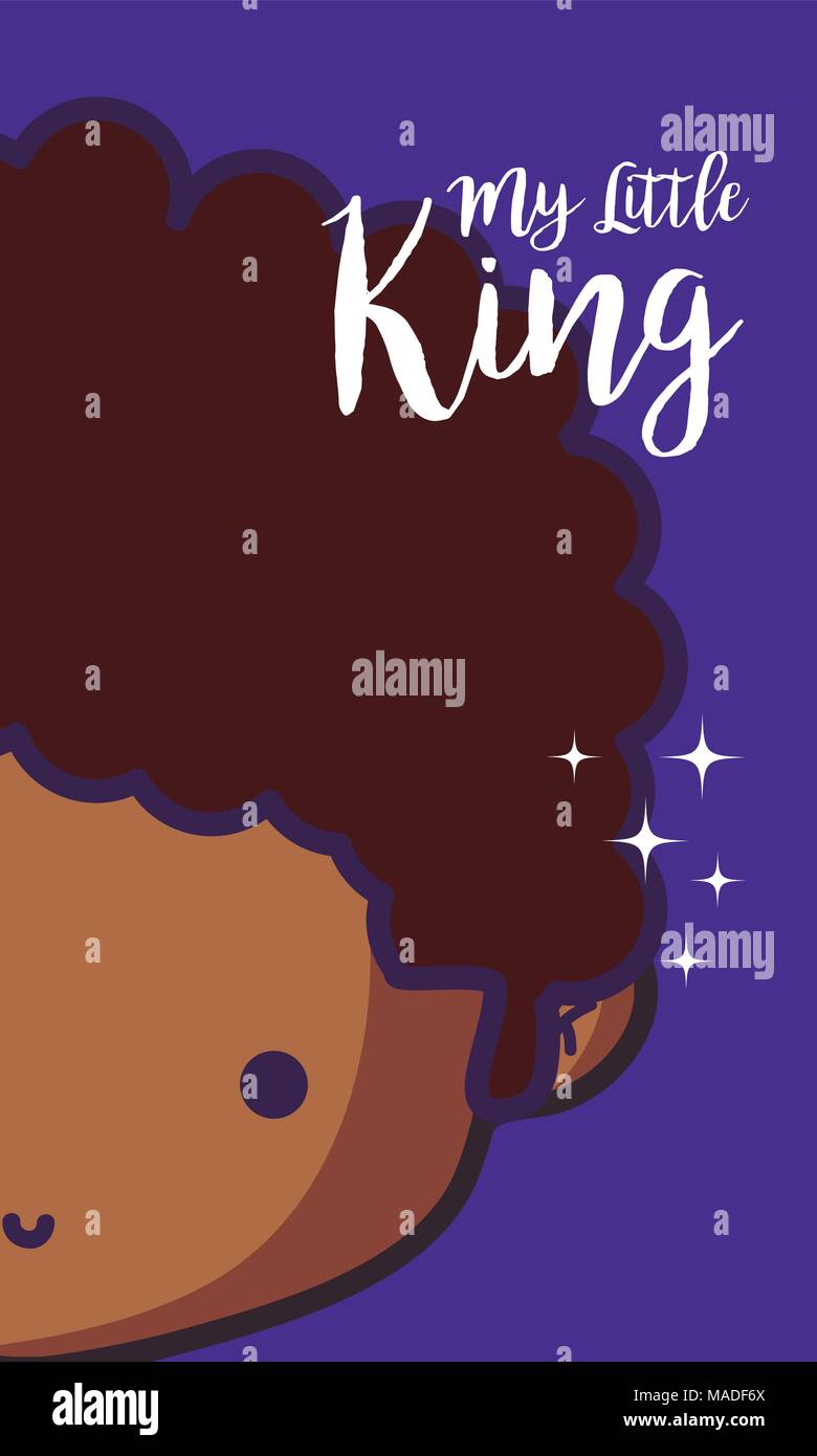 My little king card with boy cartoon vector illustration graphic design ...
