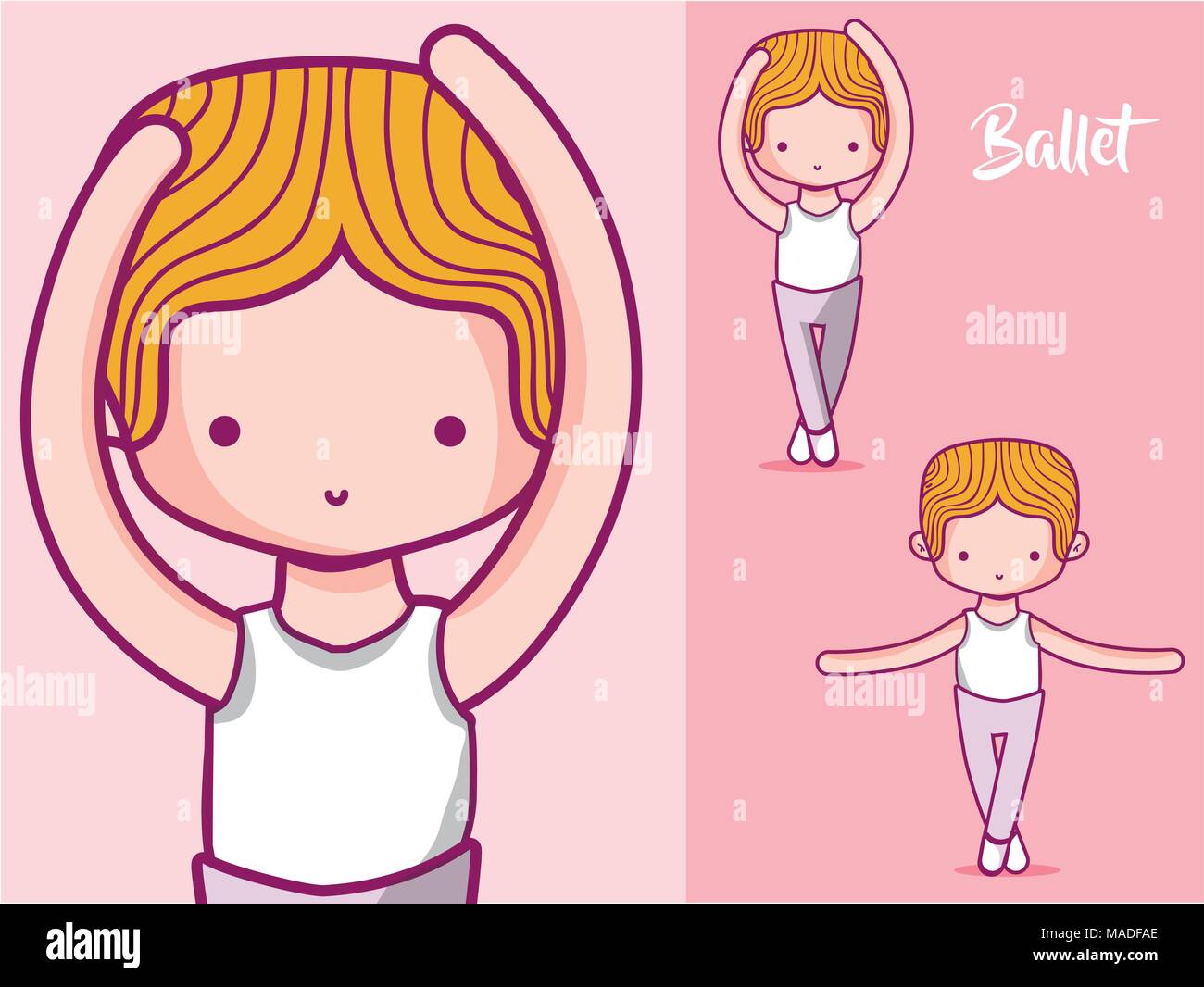 Cute boy ballet dancer cartoon vector illustration graphic design Stock ...