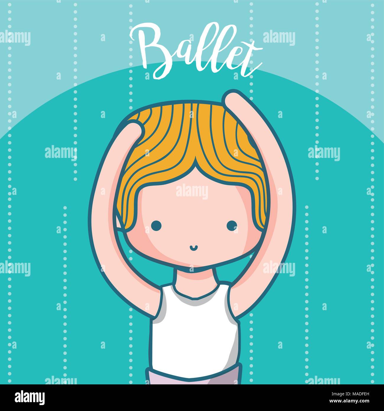 Cute boy ballet dancer cartoon vector illustration graphic design Stock ...