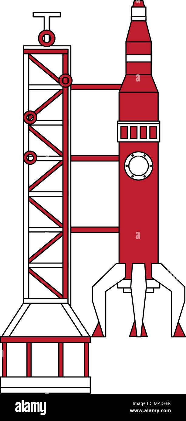 Spaceship taking off red icon Stock Vector Image & Art - Alamy