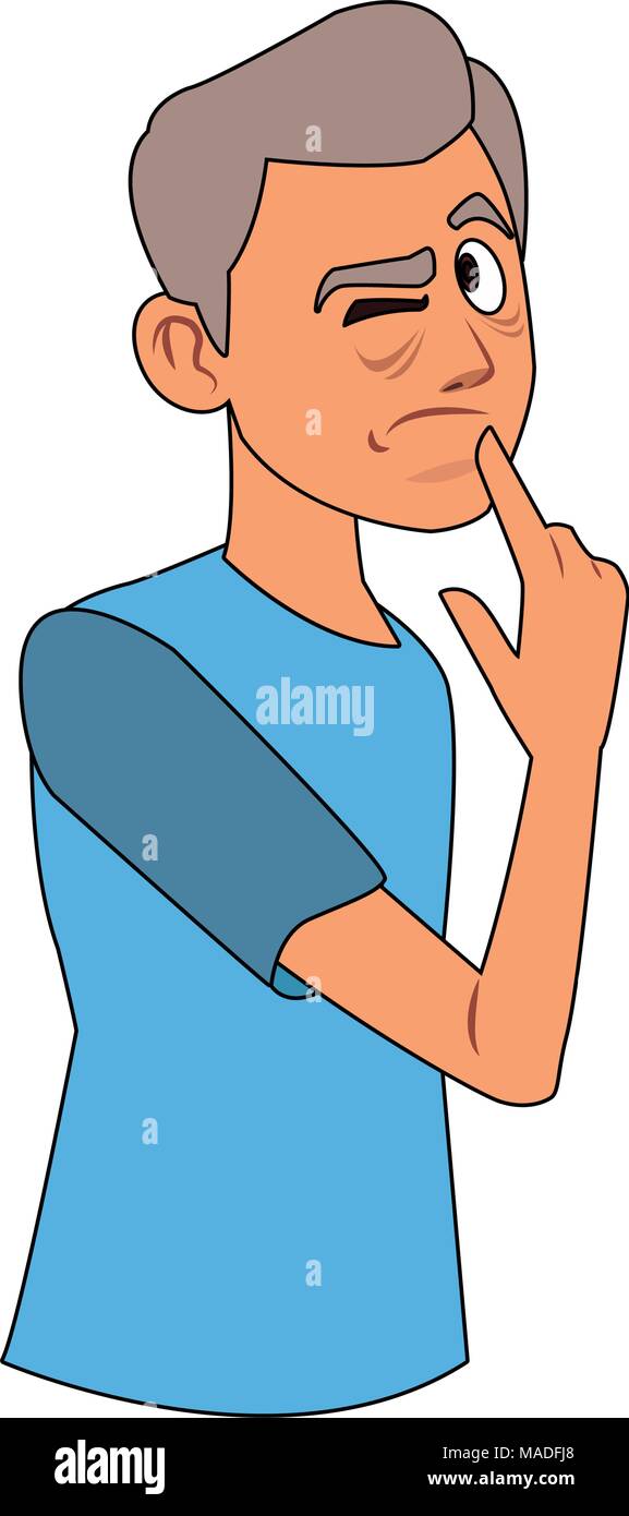 Old man with alzheimer cartoon Stock Vector Image & Art - Alamy