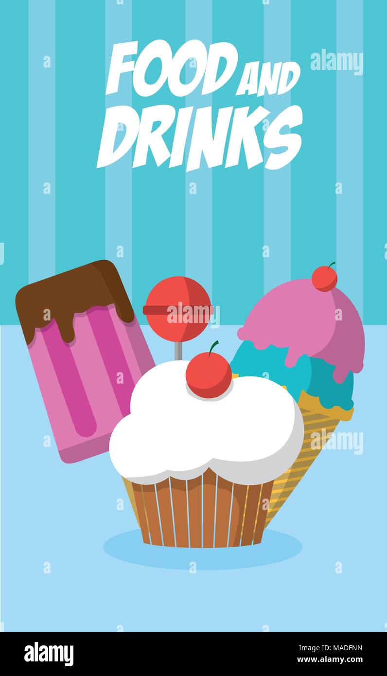 Sweets and desserts vector illustration graphic design Stock Vector ...