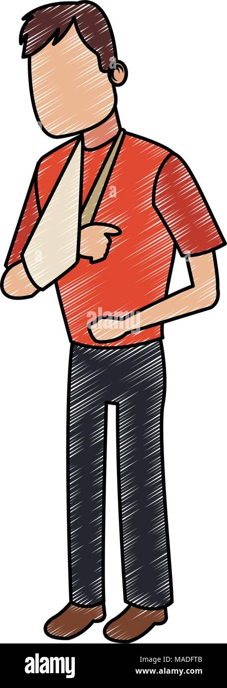 Man with cast arm Stock Vector Image & Art - Alamy