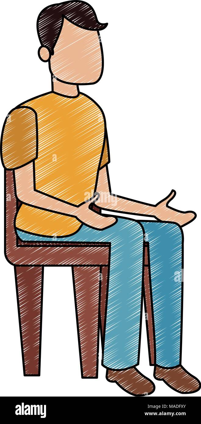 Handsome seated male Stock Vector Images - Alamy