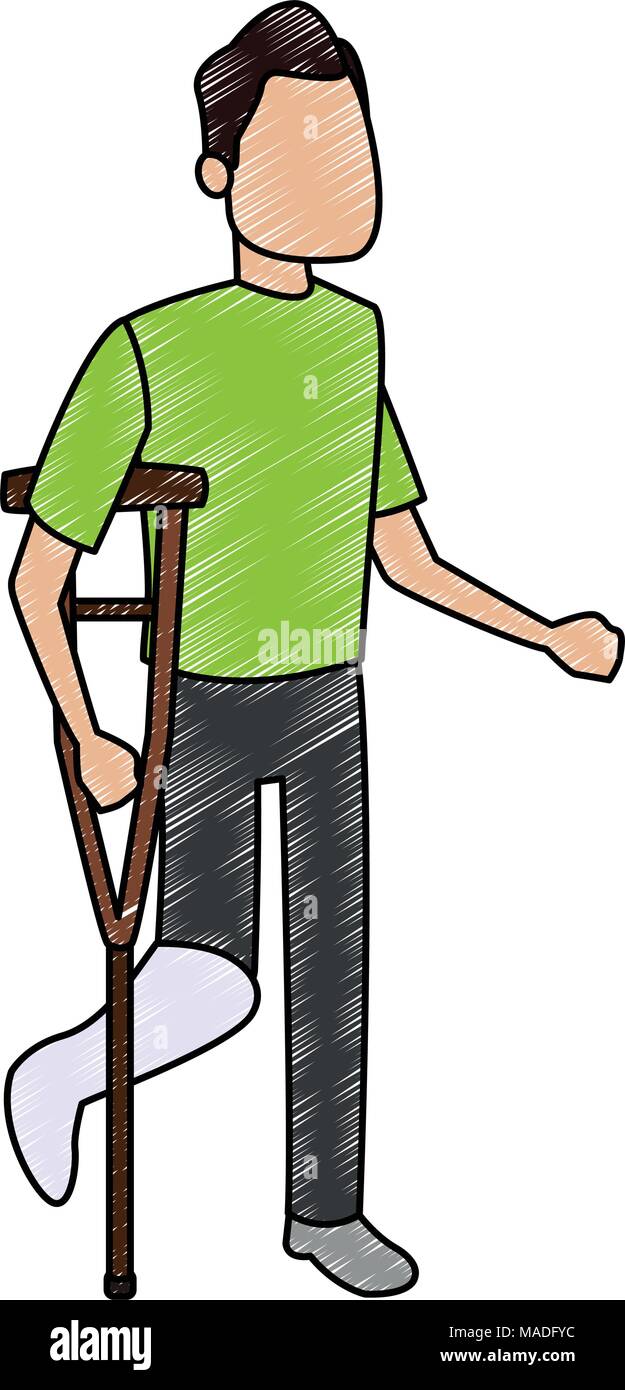 Man walking with leg cast Stock Vector Image & Art - Alamy