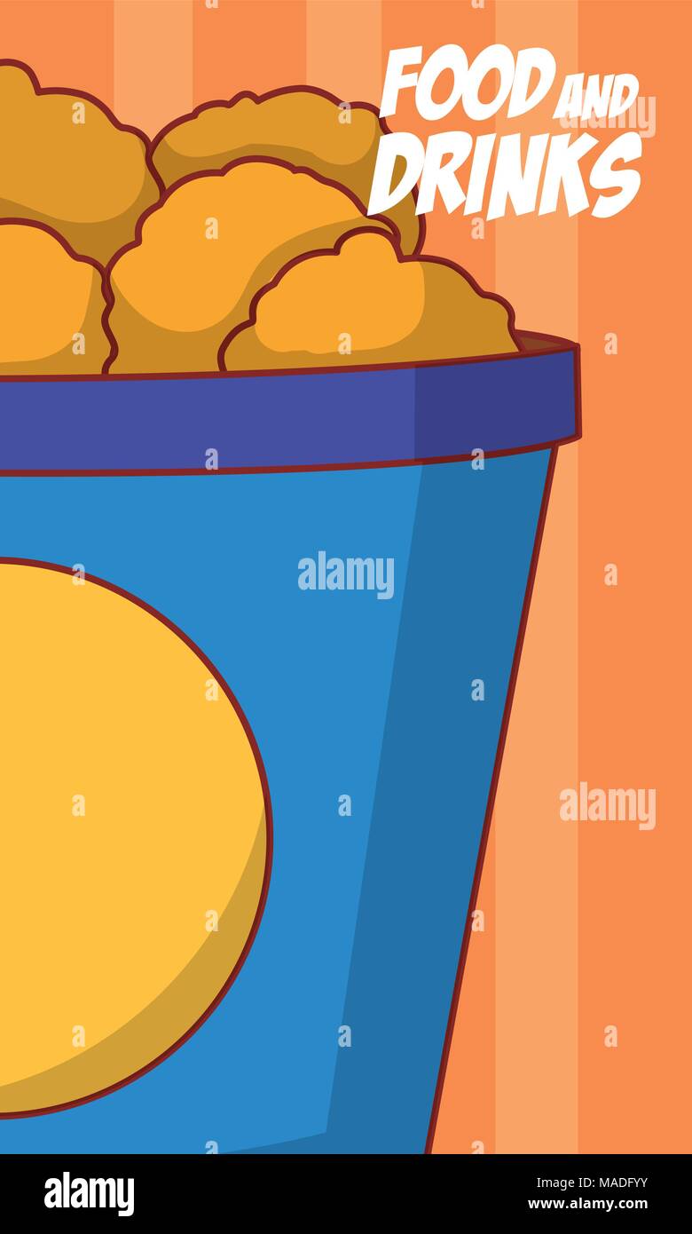 Delicious nuggets in box vector illustration graphic design Stock ...